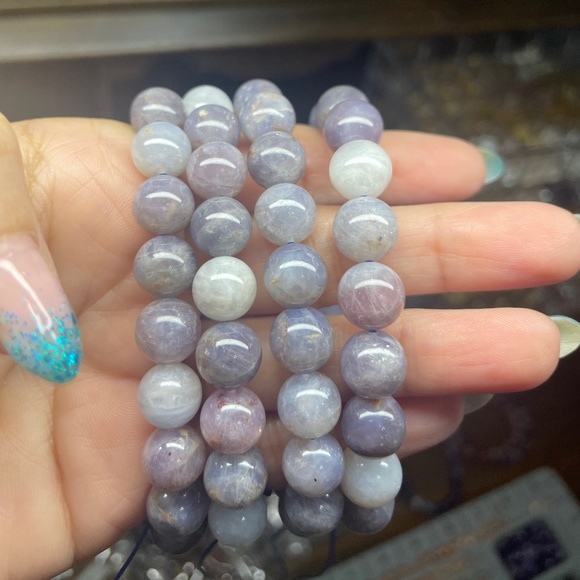 Hand Crafted | Jewelry | Rare Crystal Blue Rose Quartz Bracelet | Poshmark